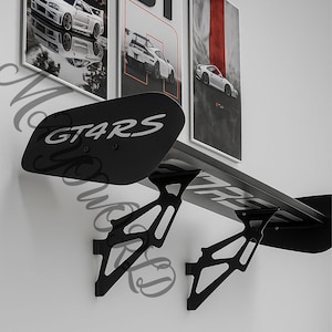 GT4 RS Style Spoiler Shelf – Aerodynamic Rear Wing Wall Shelf With Bold ...