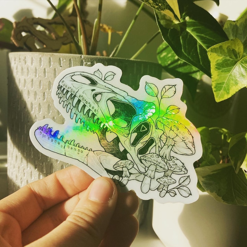 Holographic Dinosaur Stickers - Etsy