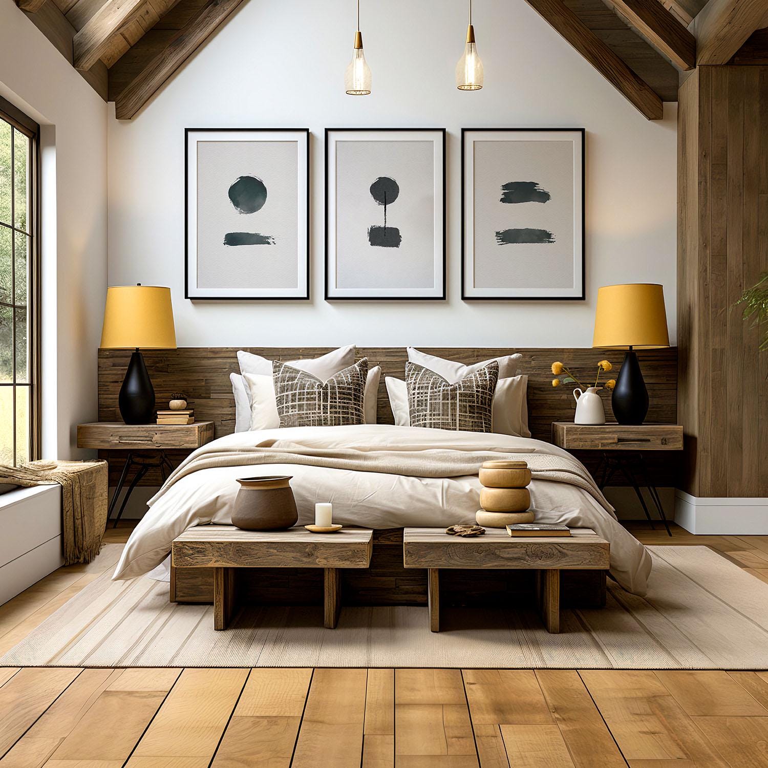 Set of 3 | Zen Geometric Art | Japandi Art | Japanese Wall Art | Wabi ...