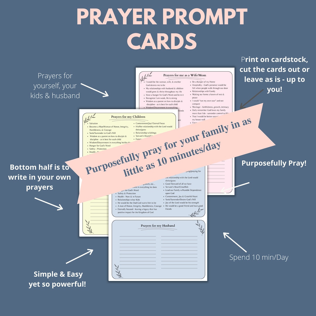 Prayer Prompt Cards, Prayers for Your Children, Prayers for Your ...