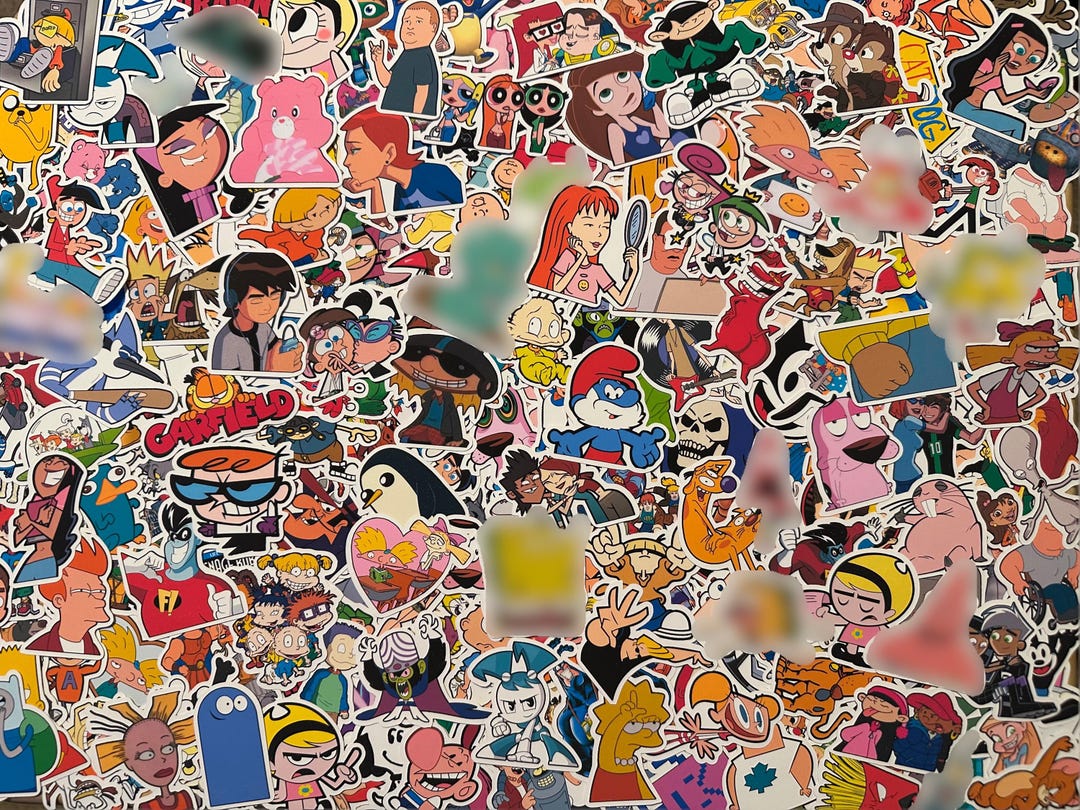 90s-2000s Cartoon Stickers | Nostalgic Y2K Laminated Vinyl Decals - Etsy