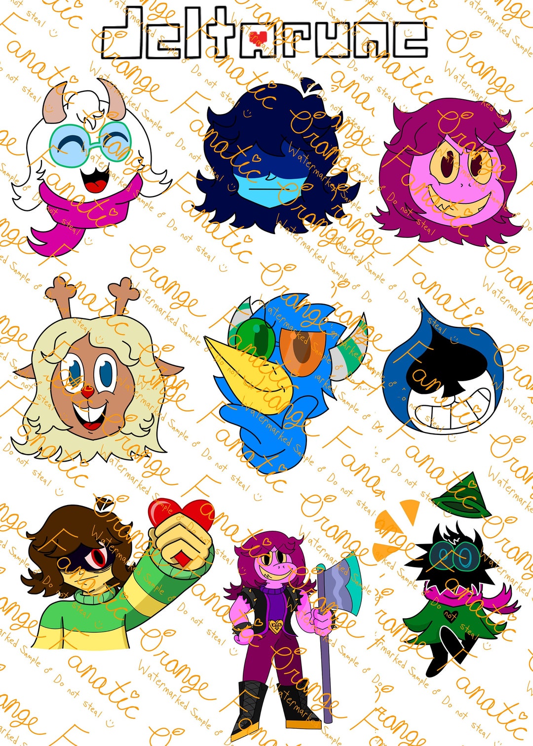 Deltarune Character Sticker Pack - Etsy