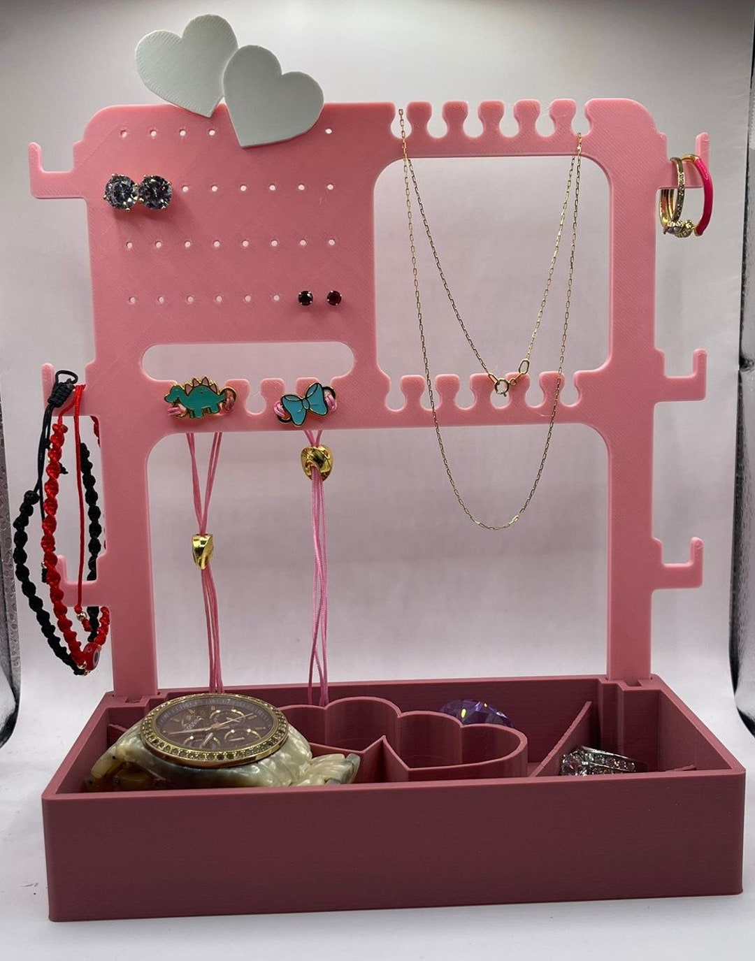 Earring Stand, 8 Tier With 3D Printed Tray, Jewelry Organizer ...