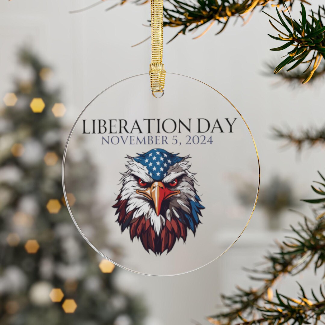 Liberation Day Ornament: Patriotic Eagle Acrylic Christmas Ornament - Etsy