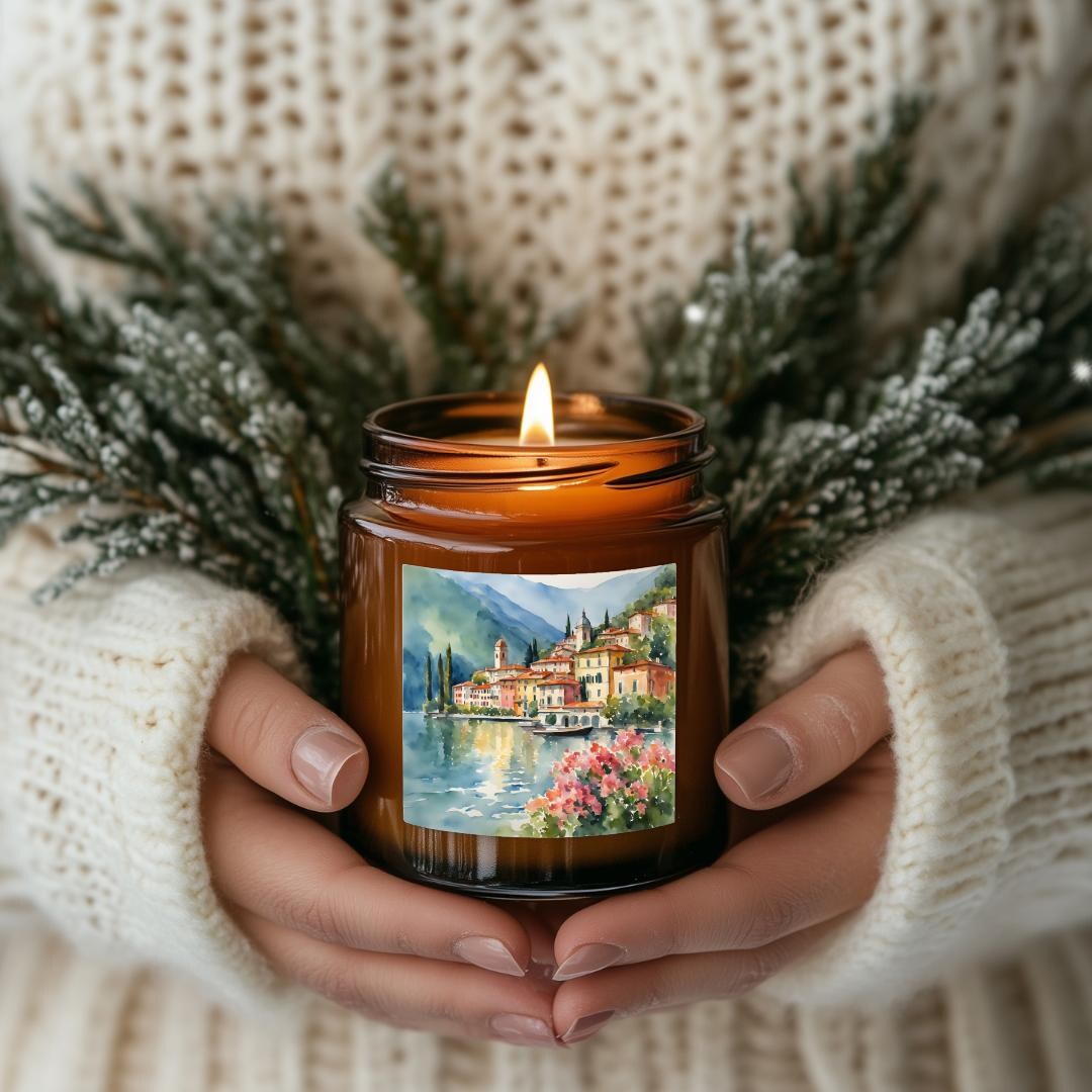 Lake Como Italy Candle: Coconut Apricot Wax, Italian Scenery Decor - Etsy