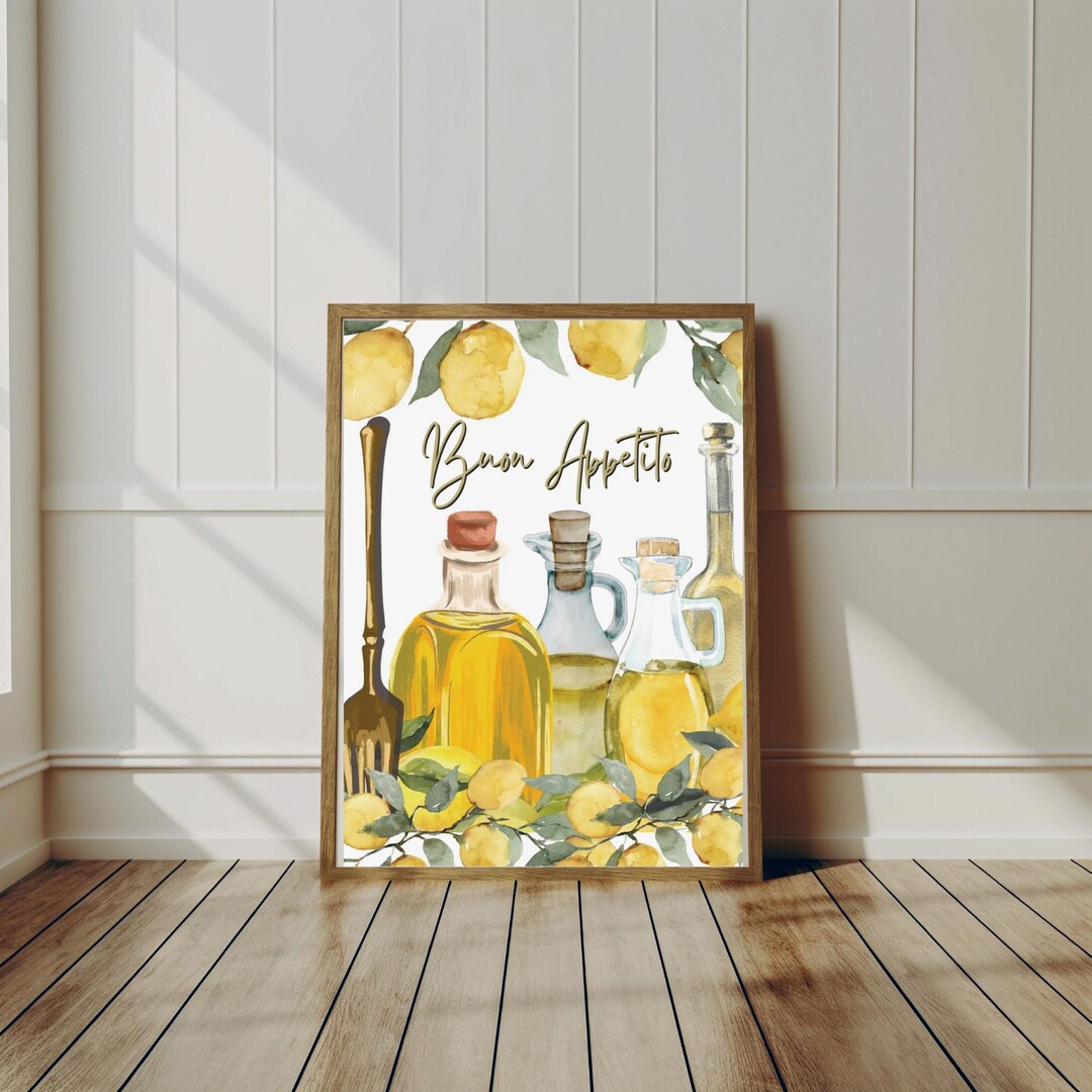 Buon Appetito Kitchen Poster, Italy Kitchen Decor, Foodie Gift ...