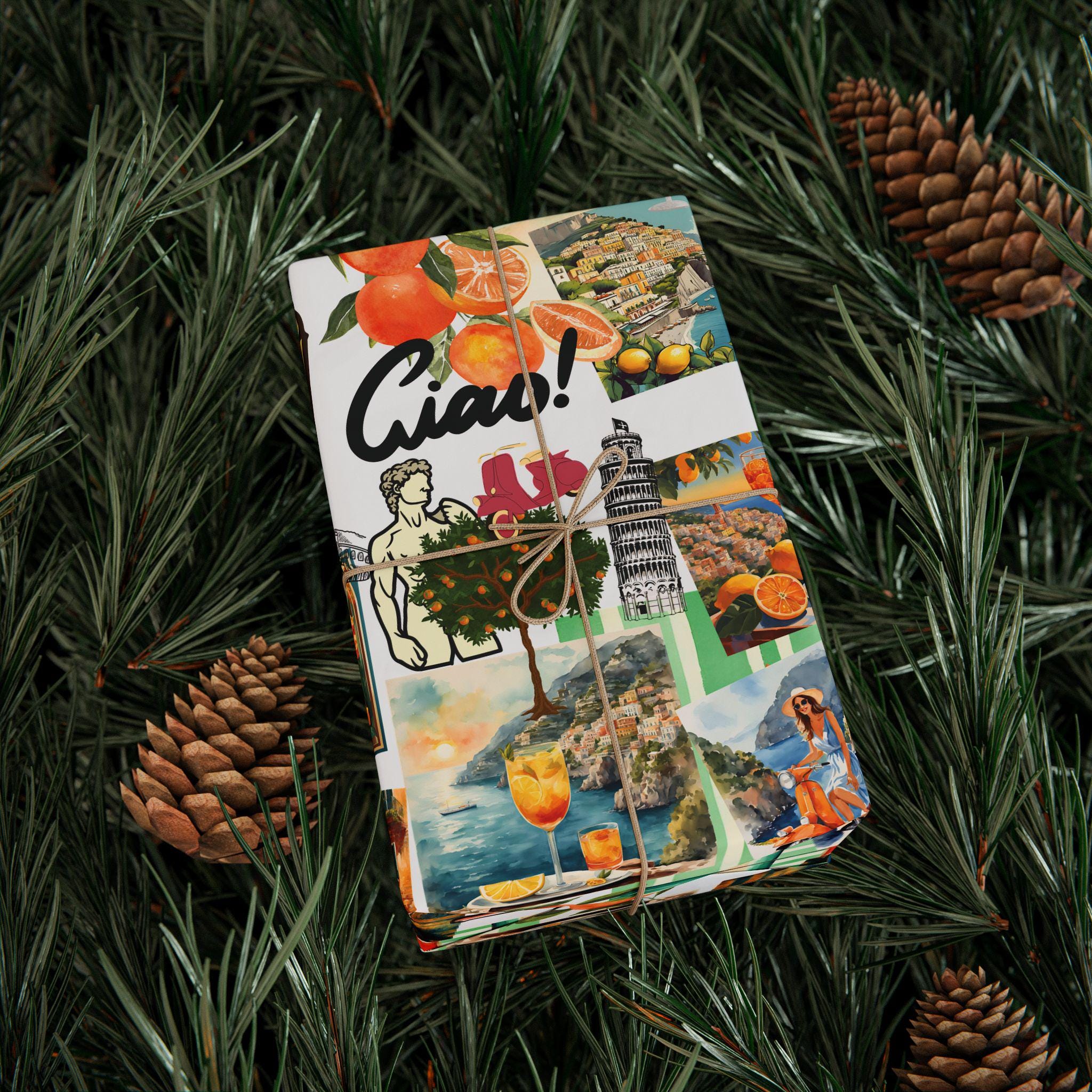 Italy Collage Gift Wrap: Amalfi Coast, Venice, Pisa - Etsy