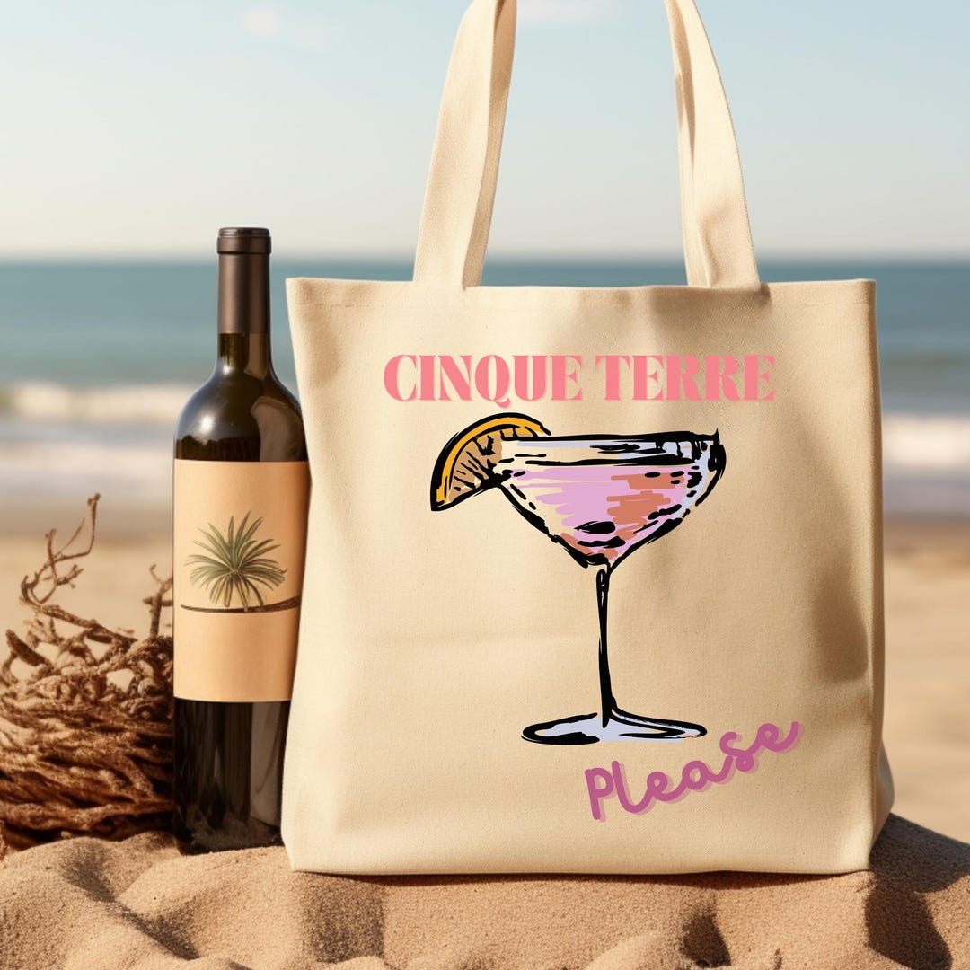 Cinque Terre Italy Beach Tote Bag: Coastal Travel Souvenir - Etsy