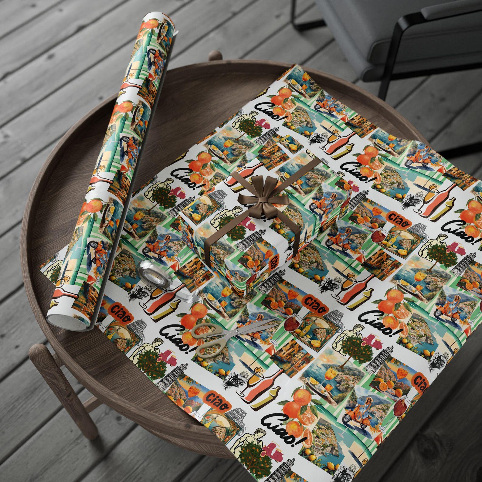 Italy Collage Gift Wrap: Amalfi Coast, Venice, Pisa - Etsy