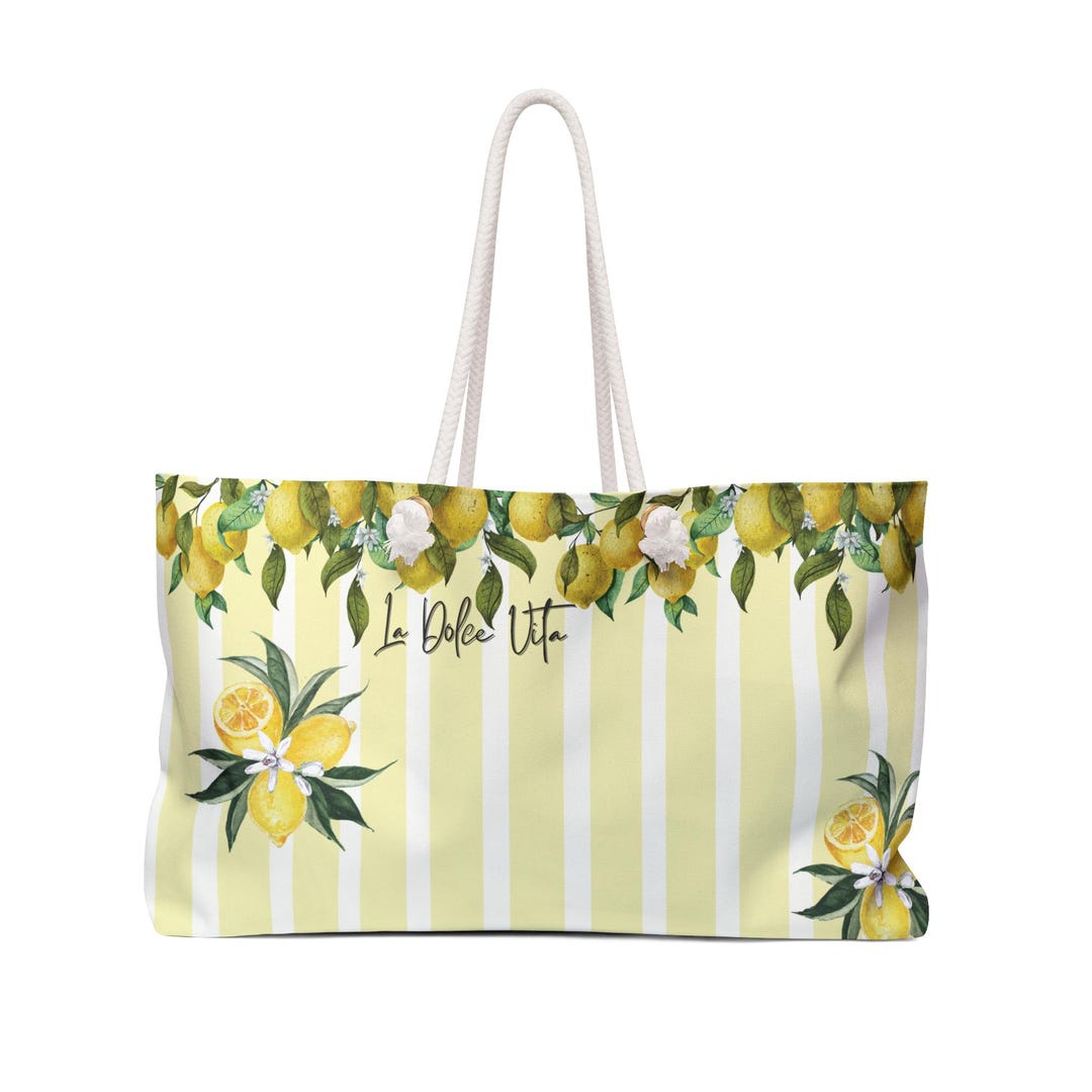 La Dolce Vita Lemon Tote Bag: Amalfi Coast Weekender - Etsy