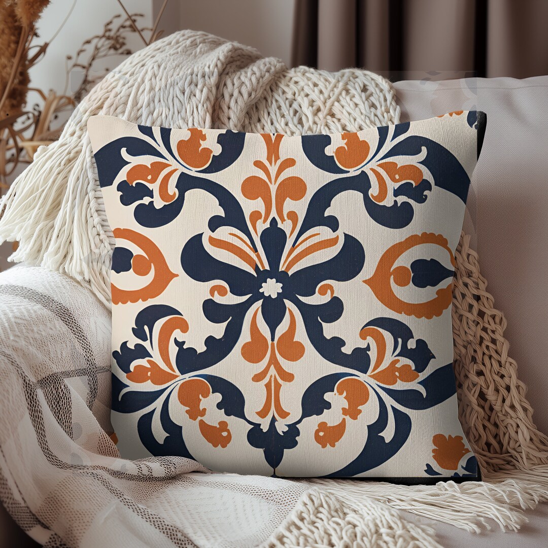 Mediterranean Tile Pillow: Italian/spanish Decor, Double-sided Print - Etsy