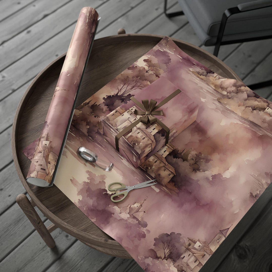 Pink Tuscan Toile Gift Wrap: Italian Aesthetic Wrapping - Etsy