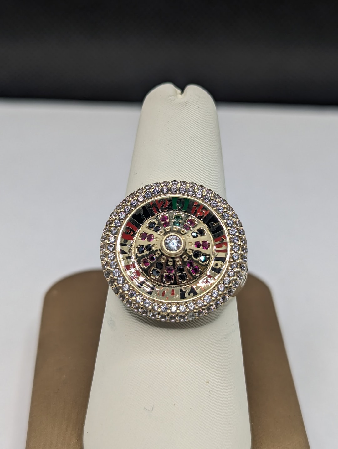 Real 10k Gold Roullette Ring,casino Ring,las Vegas Ring Men Women ...