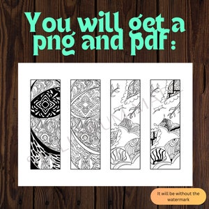 Printable Coloring Bookmarks for Any Age Group; Png and Pdf - Etsy