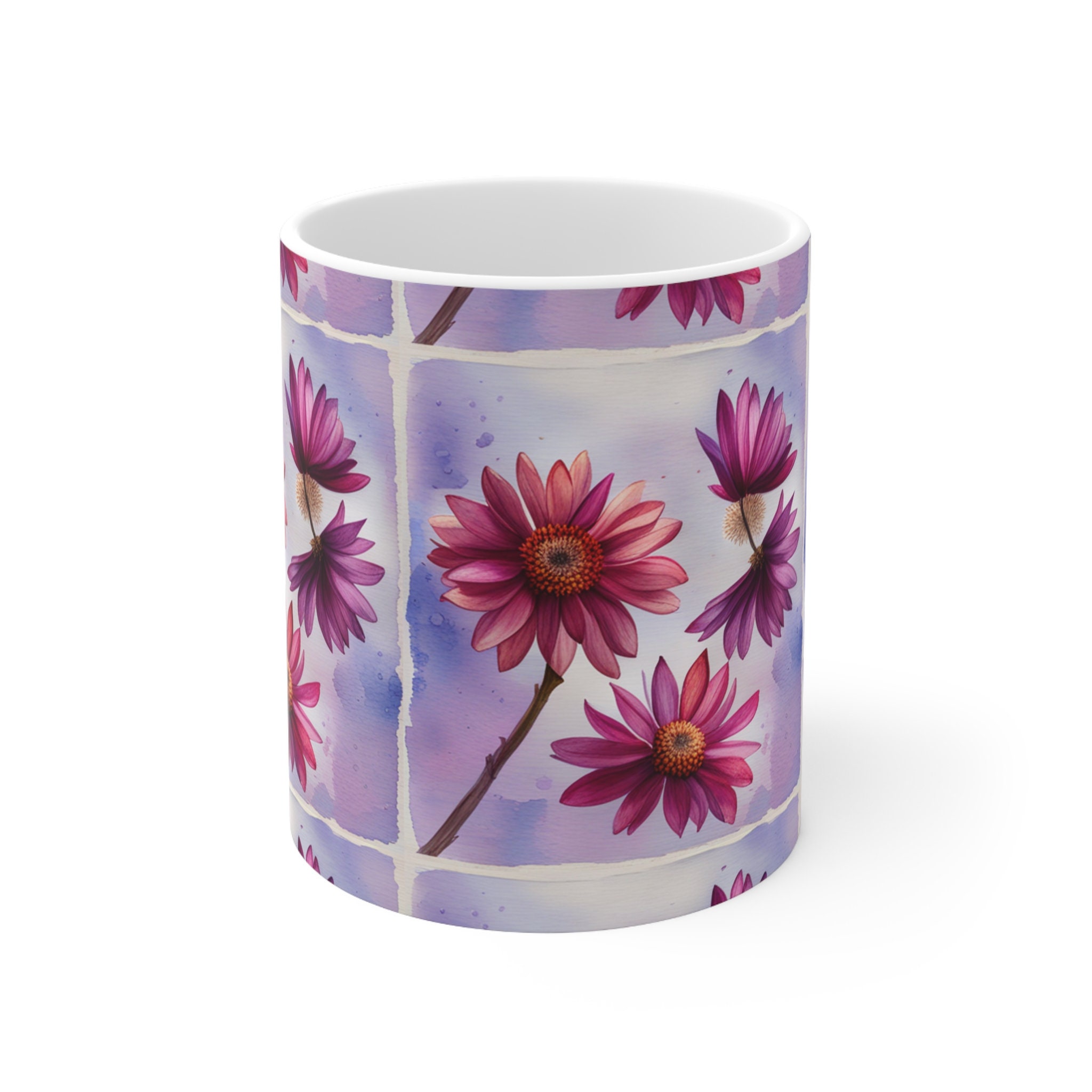 Botanical Garden Coffee Cup Ceramic Tea Mug With Flower Design Unique ...