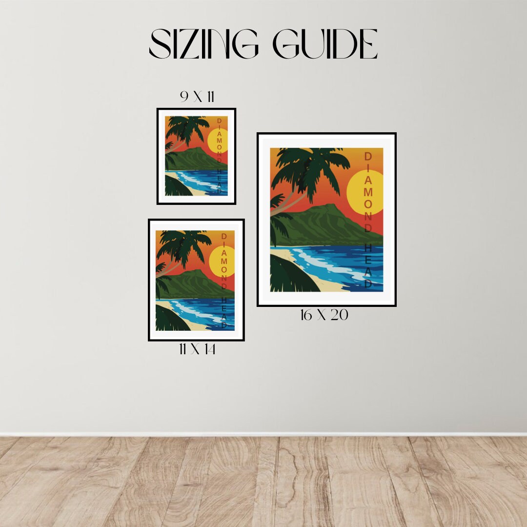 Hawaii Travel Poster | Diamond Head Poster, Travel Wall Art, Travel ...
