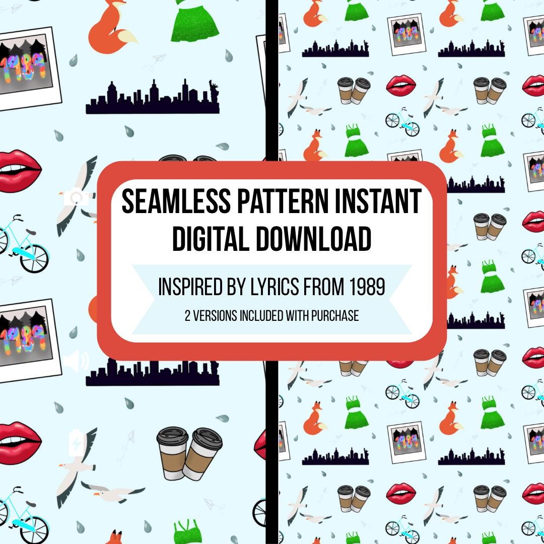 Repeating Pattern Digital Download | Swiftie Inspired 1989 PNG ...
