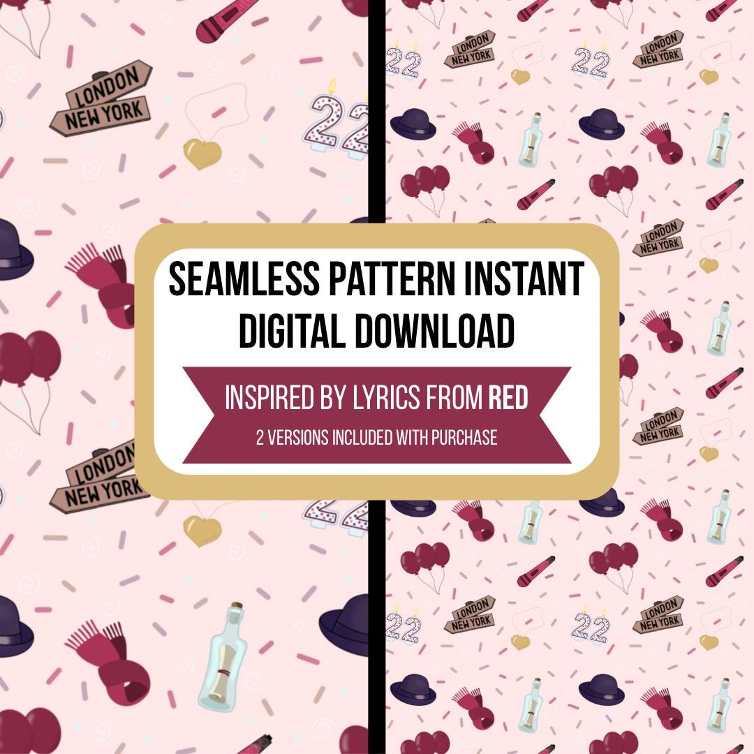 Repeating Pattern Digital Download | Swiftie Inspired RED PNG ...
