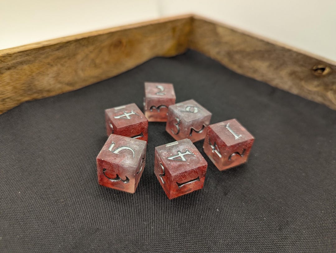 Set of 6 Handmade Resin D6 Dice Purple Glory - Etsy