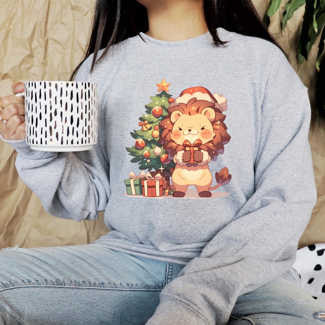 Christmas Lion Png, Christmas Art Sublimation Design, Cute Lion ...