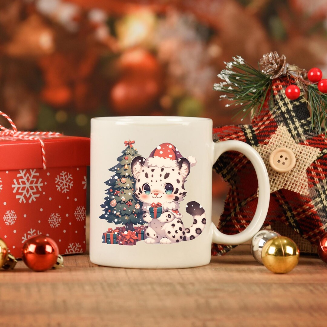 Christmas Snow Leopard PNG, Festive Holiday Clipart (digital Download ...