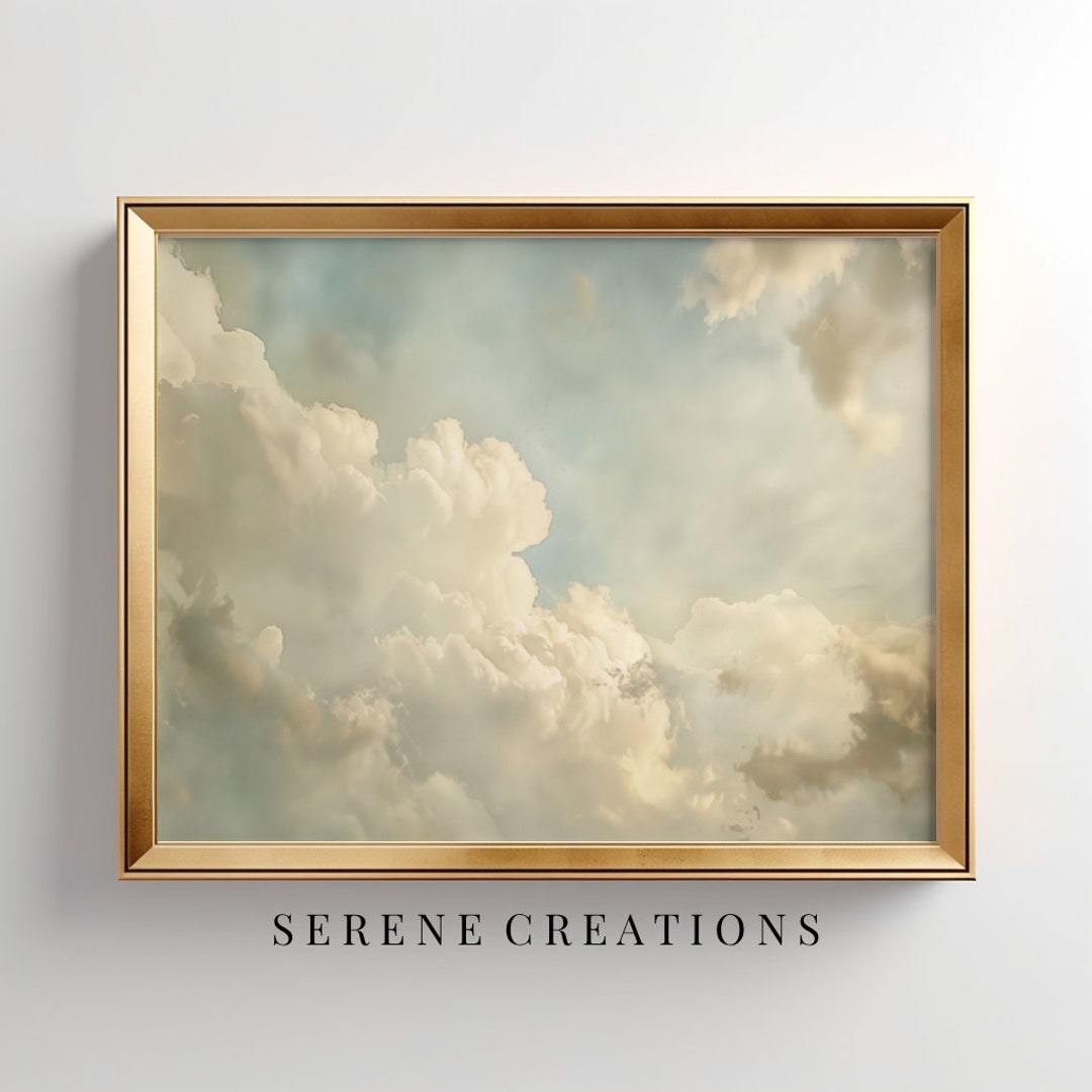 Vintage Cloudy Sky Print, Antique Cloudy Art, Airy Decor, Minimalist - Etsy