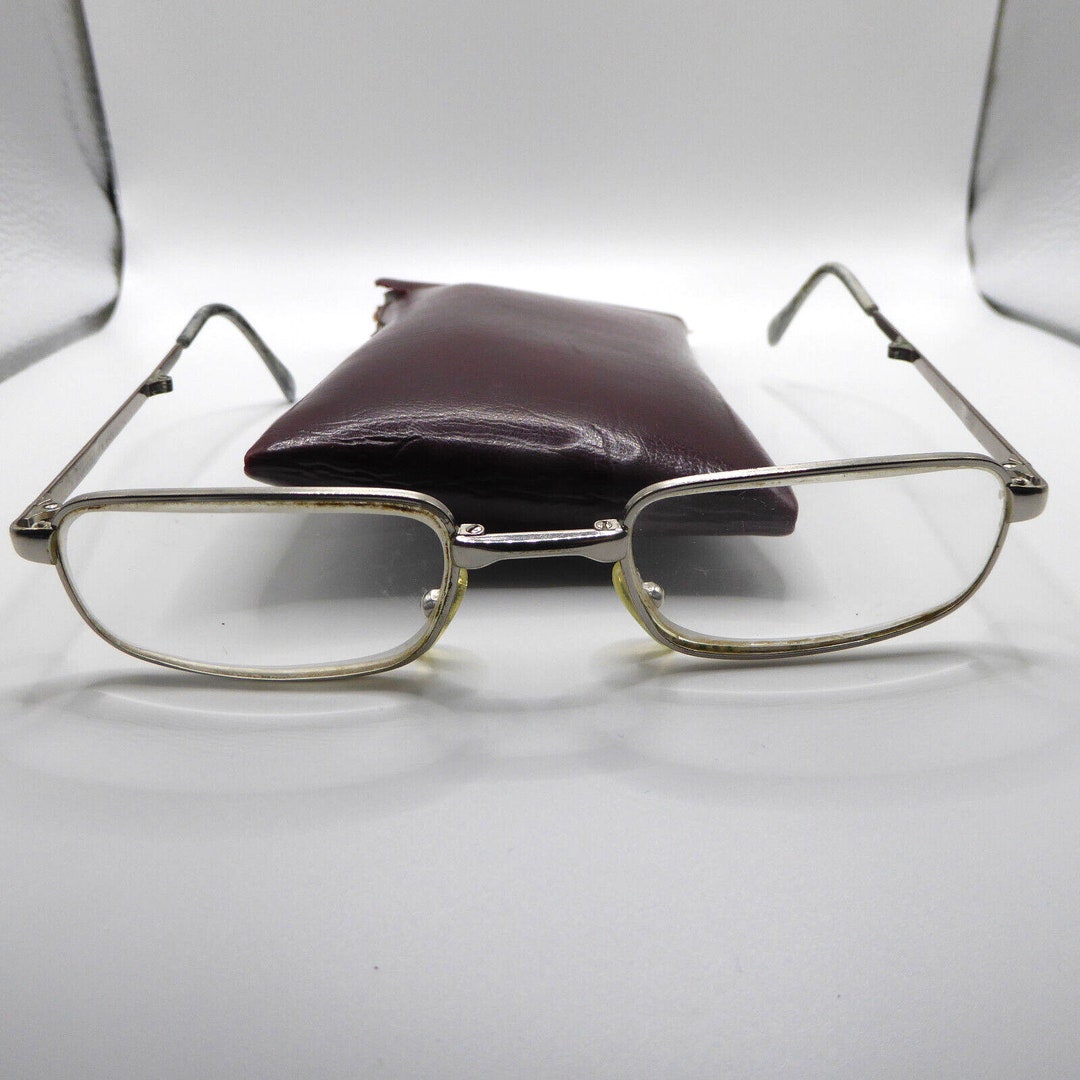 Woodstock Folding Eyeglasses Frame Italy Silver Metal Full Rim W ...