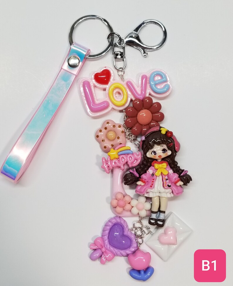 Japanese Anime Girl Keychain - Etsy