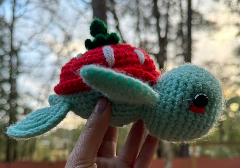 Cute Crotchet Strawberry Turtle Amigurumi Stuffed Animal - Etsy