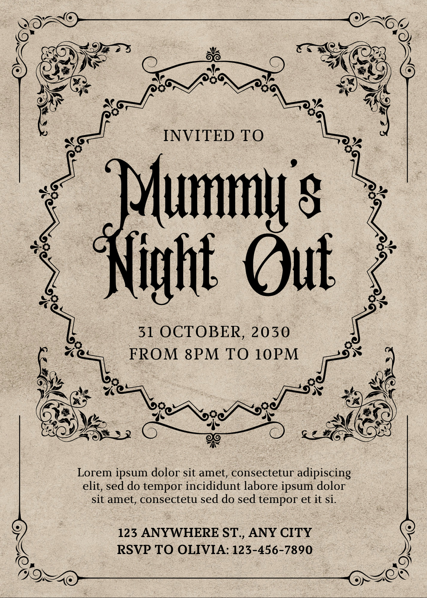 Gothic Party Event Digital Invitation Templates 10 Dark Themed Party ...