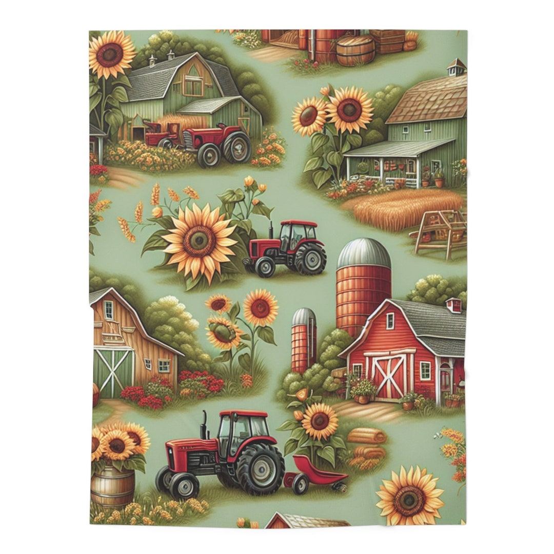 Barnyard Pattern Baby Shower Gift-newborn Gift-baby Swaddle Blanket - Etsy