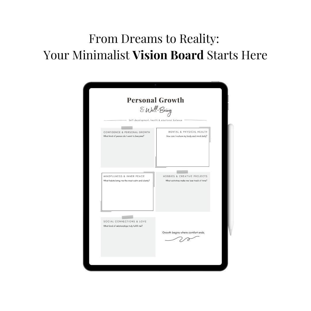 Modern Vision Board Template | Printable & Instant Digital Download ...