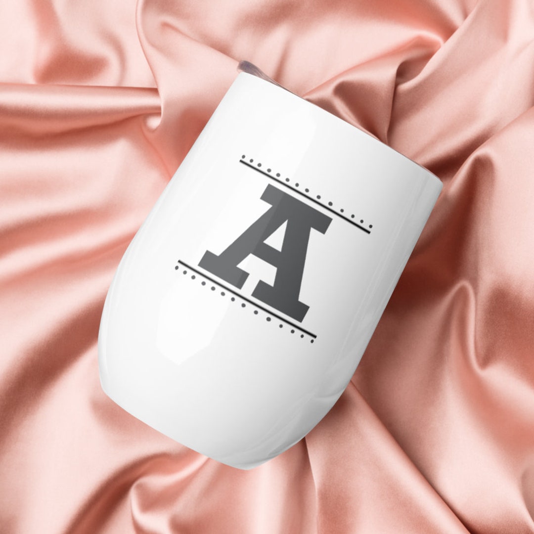 Simple Letter Wine Tumbler (letters A-Z) - Etsy