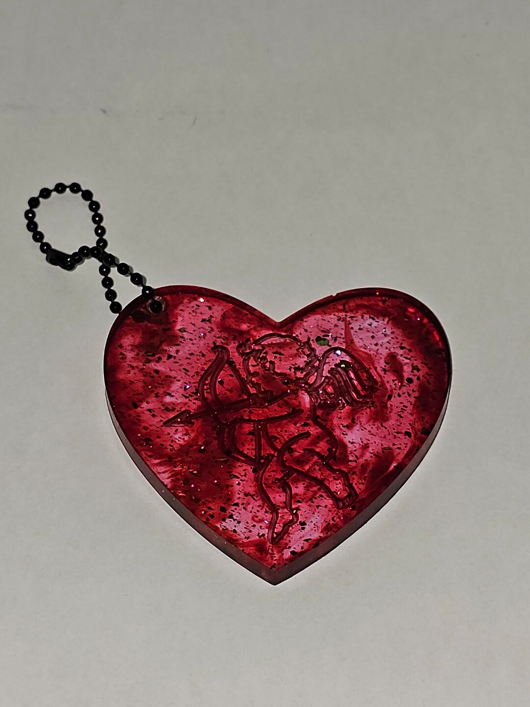 Resin Heart & Cupid Keychain - Etsy
