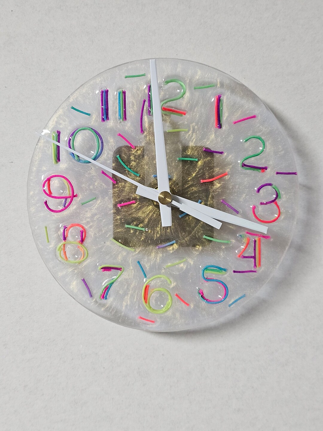 Resin Rainbow Clock - Etsy