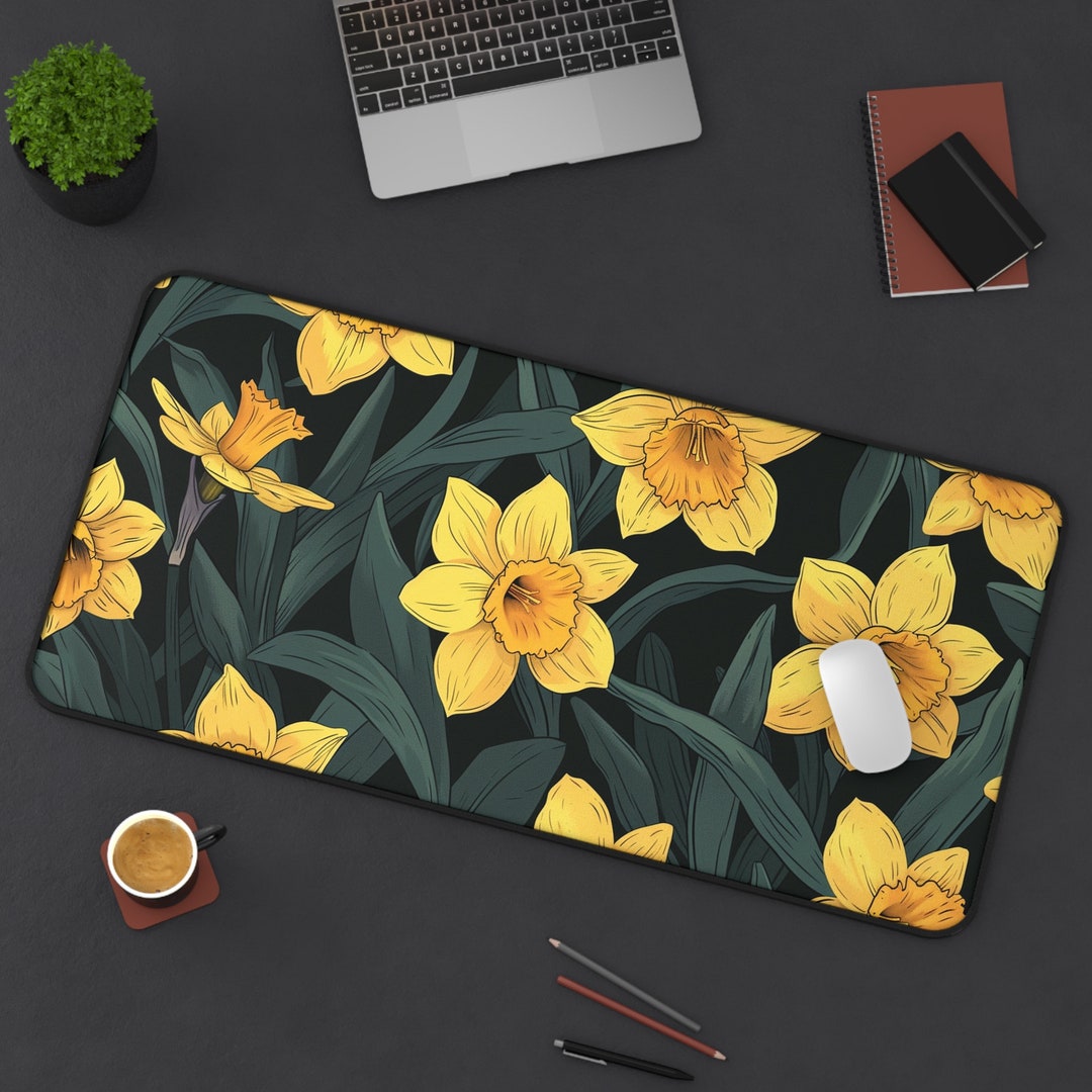 March Birth Flower Gift Idea Daffodil Desk Mat March Birthday Gift for ...