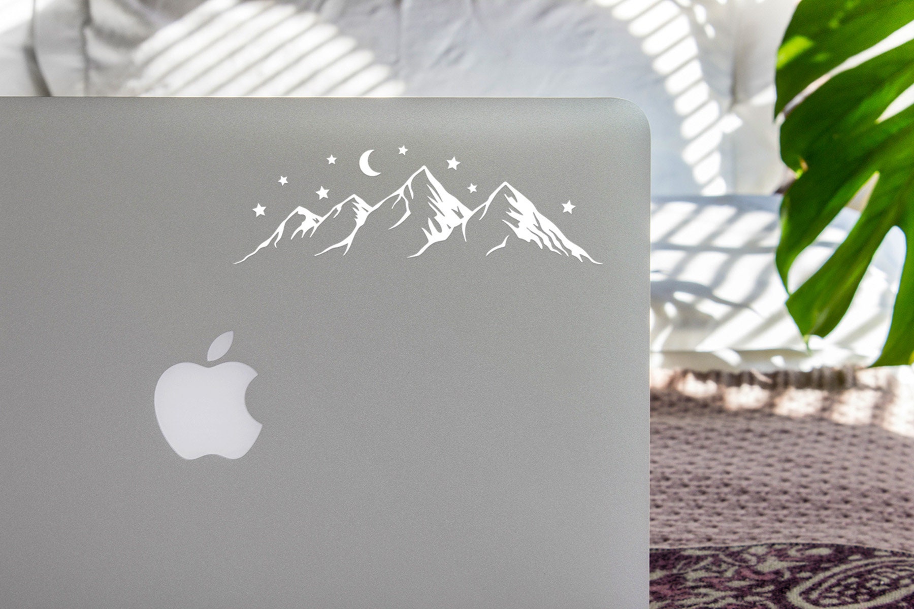 Mountain Range and Stars Vinyl Decal | Night Sky Car Bumper Sticker ...