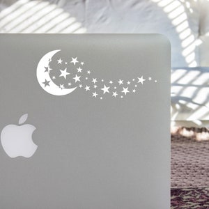 Moon and Stars Vinyl Decal | Night Sky Celestial Car Bumper Sticker ...