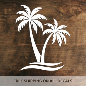 Palm Trees Vinyl Decal Tropical Island Bumper Sticker Beach Theme ...