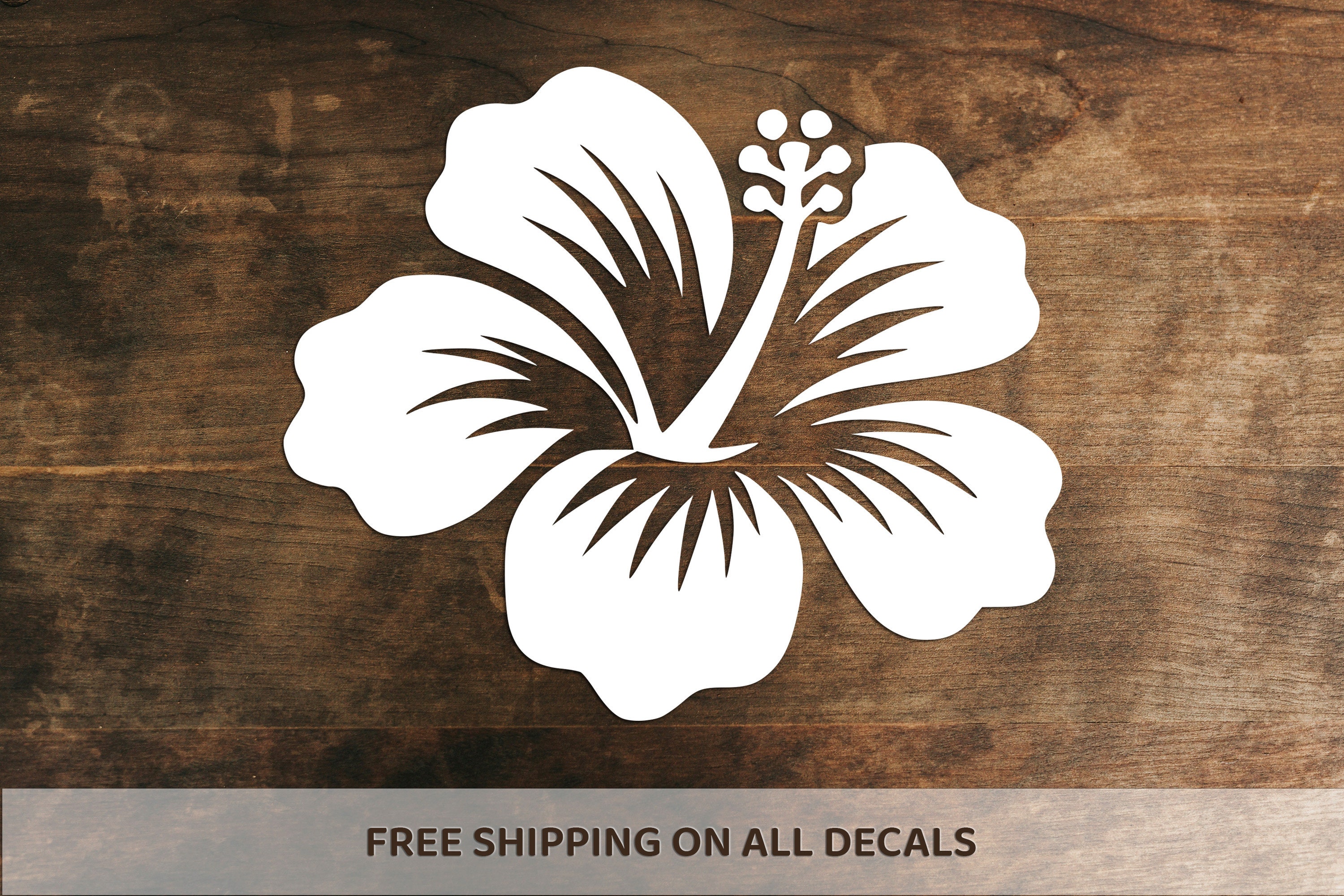 Hibiscus Vinyl Decal | Hawaiian Tropical Flower Bumper Sticker | Exotic ...