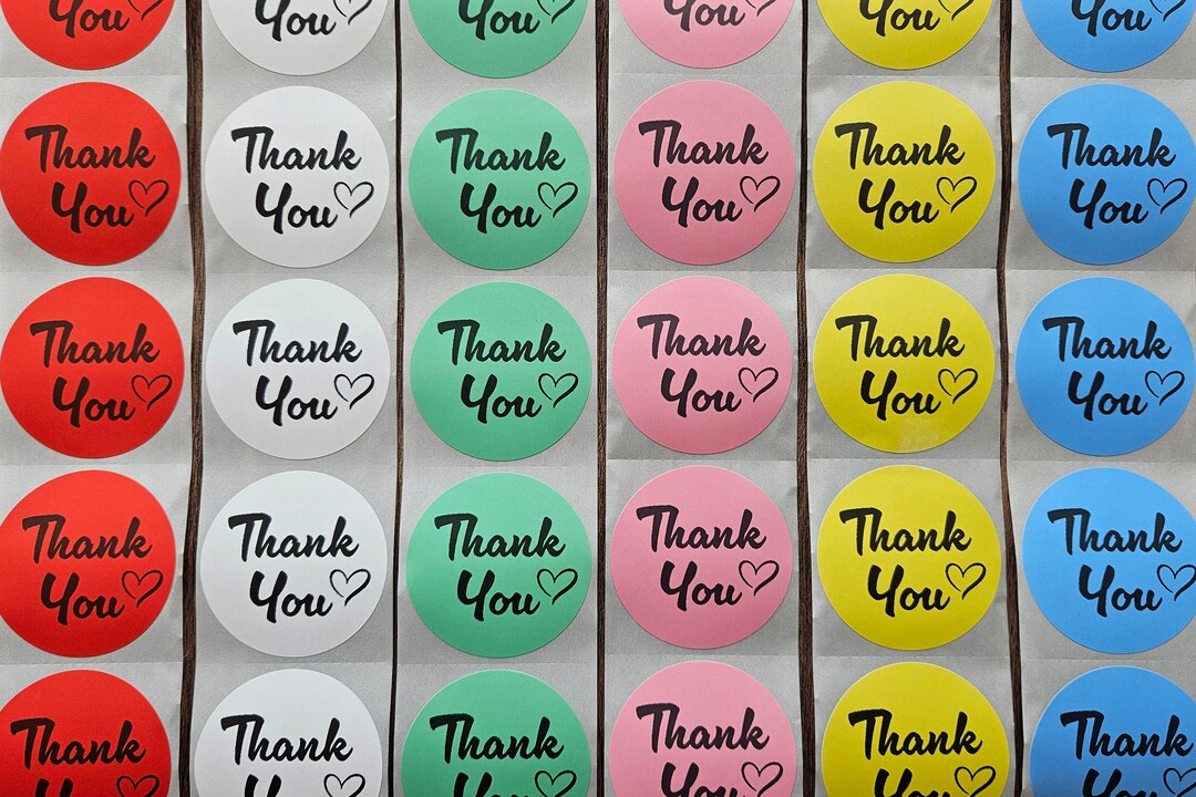 2” Round Thank You Labels, Stickers for Small Business, Party Favors ...