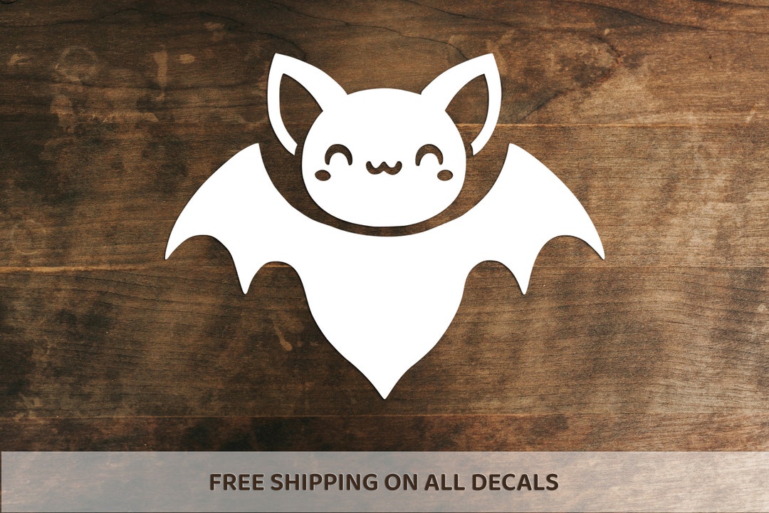 Cute Bat Halloween Vinyl Decal | Kids Holiday Decor | Window Decoration ...