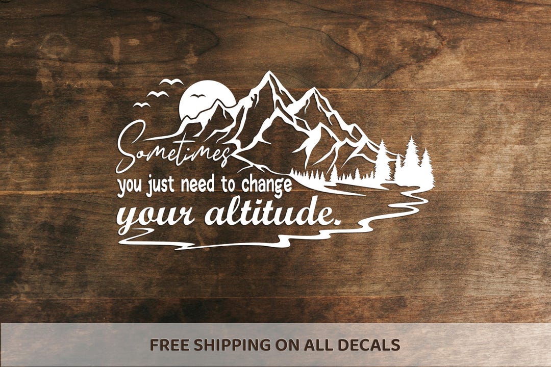 High Altitude Mountain Vinyl Decal | Wilderness Adventure Car Bumper ...