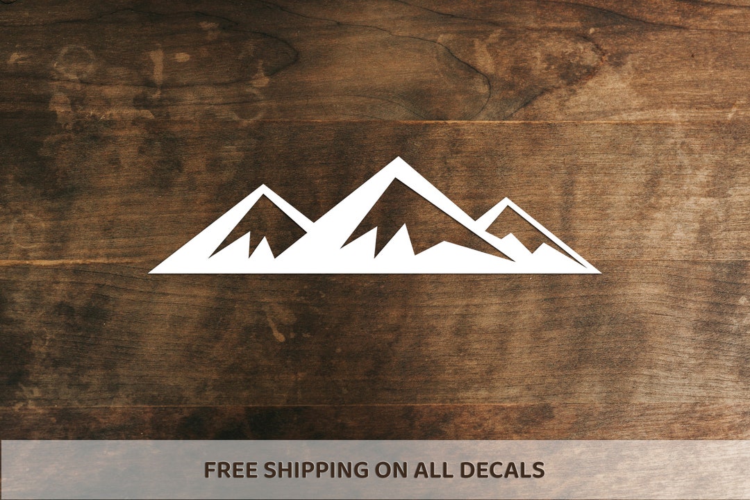 Mountain Range Geometric Vinyl Decal | Minimalist Bumper Sticker ...