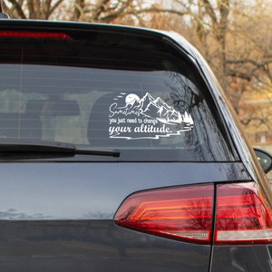 High Altitude Mountain Vinyl Decal | Wilderness Adventure Car Bumper ...