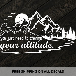 High Altitude Mountain Vinyl Decal | Wilderness Adventure Car Bumper ...