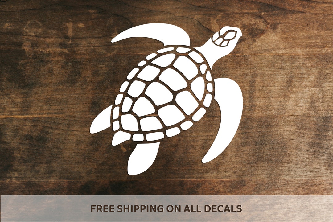 Sea Turtle Vinyl Decal | Hawaiian Tropical Honu Turtle Bumper Sticker ...