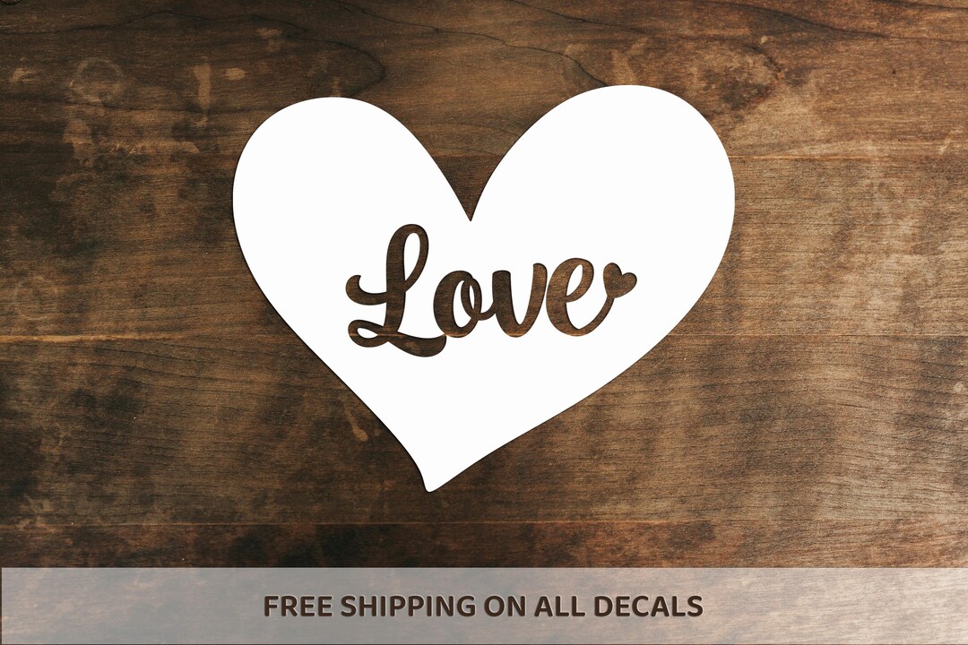 Heart Love Vinyl Decal | Romantic Bumper Sticker | Valentines Day Gift ...