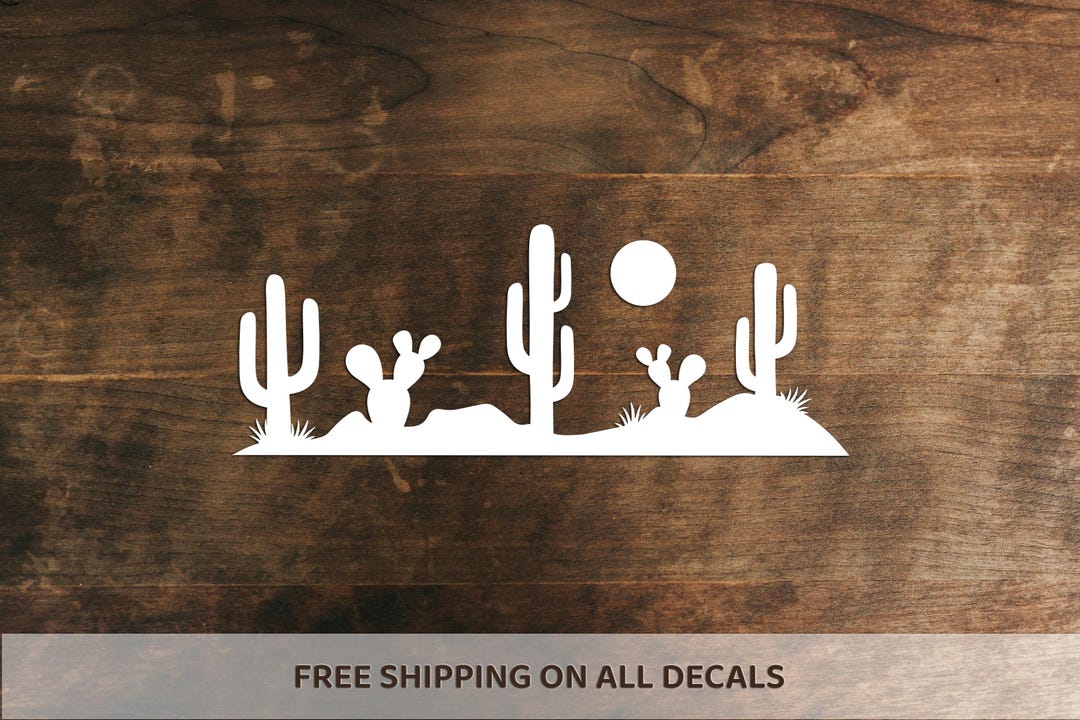 Desert Landscape Cactus Vinyl Decal | Adventure Wilderness Nature ...