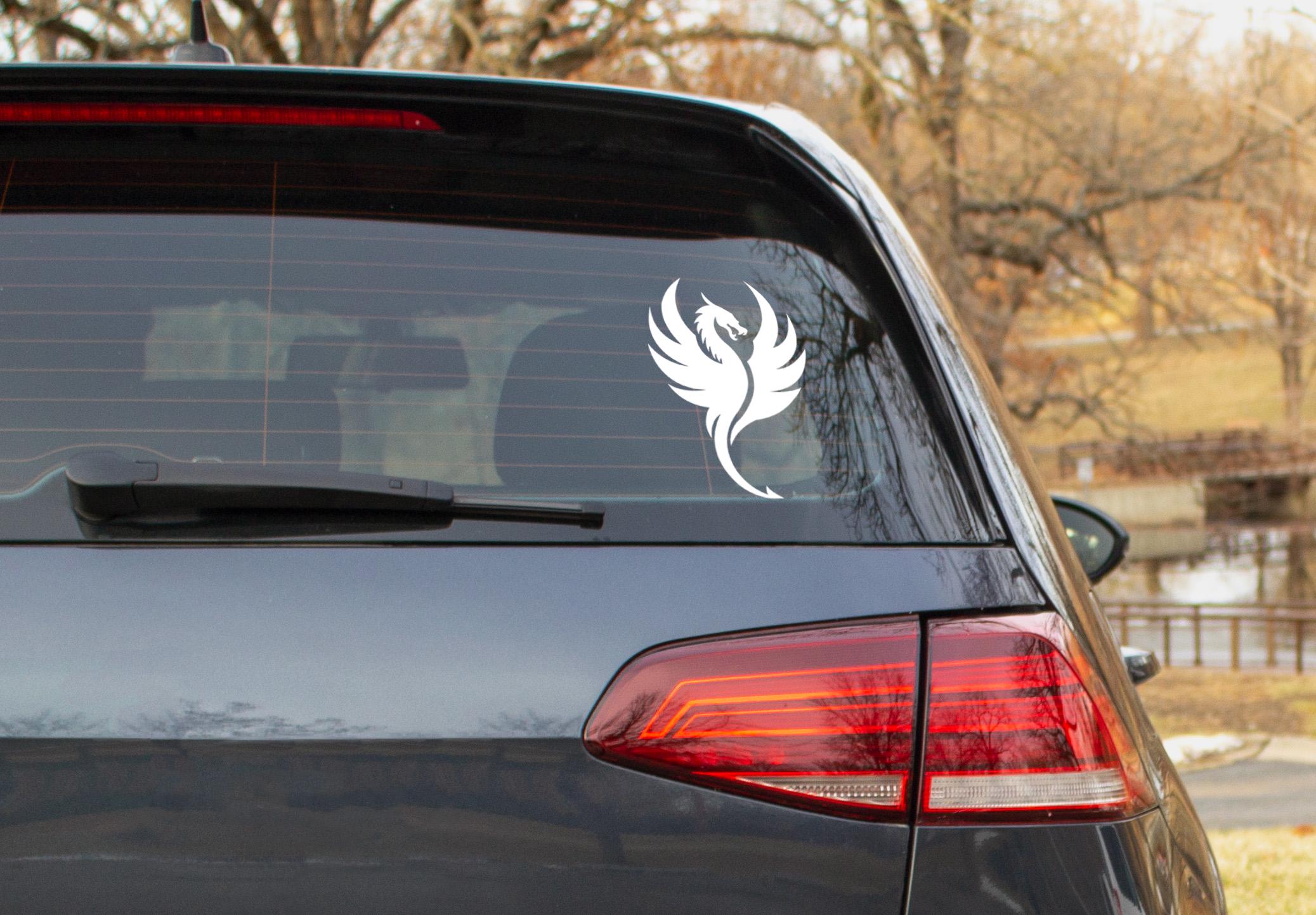 Dragon Vinyl Decal | Flying Fire Dragon Car Bumper Sticker | Auto ...